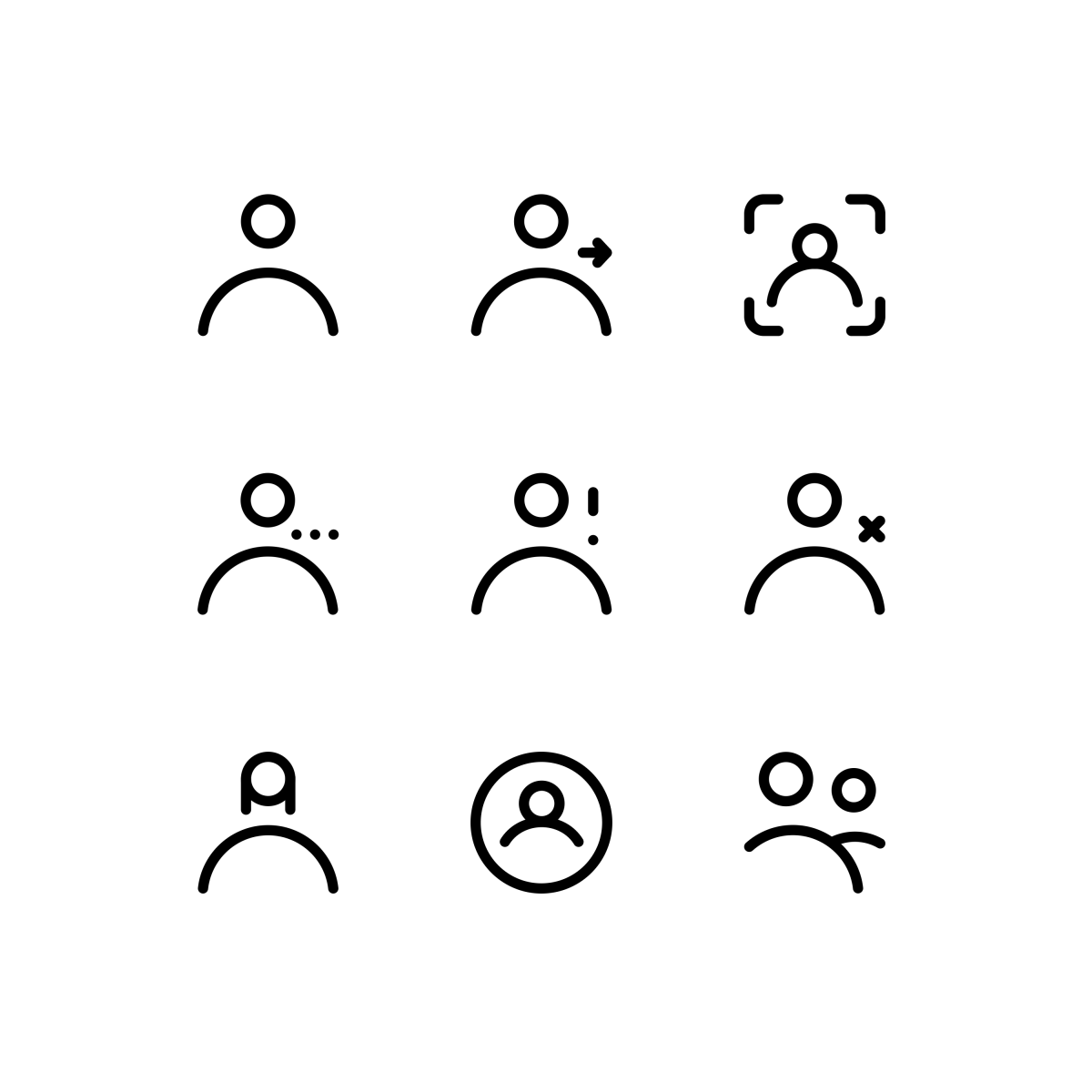 User Profile Animated System Icons Set - JSON, Lottie, MP4, GIF