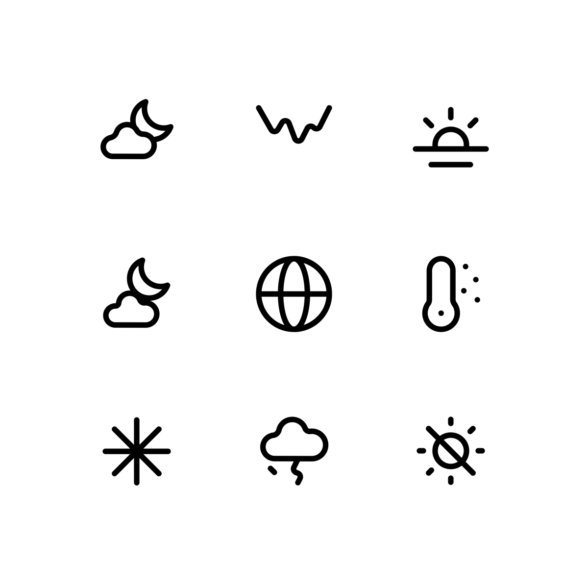 Weather Animated Icons Set - JSON, Lottie, MP4, GIF