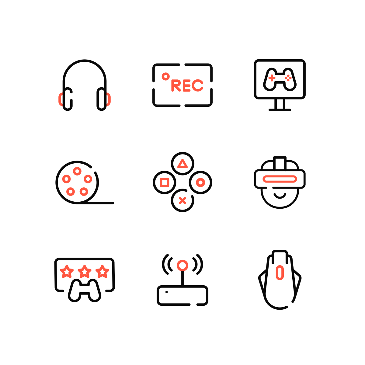 Live Streaming Animated Icons Set - JSON, Lottie, MP4, GIF