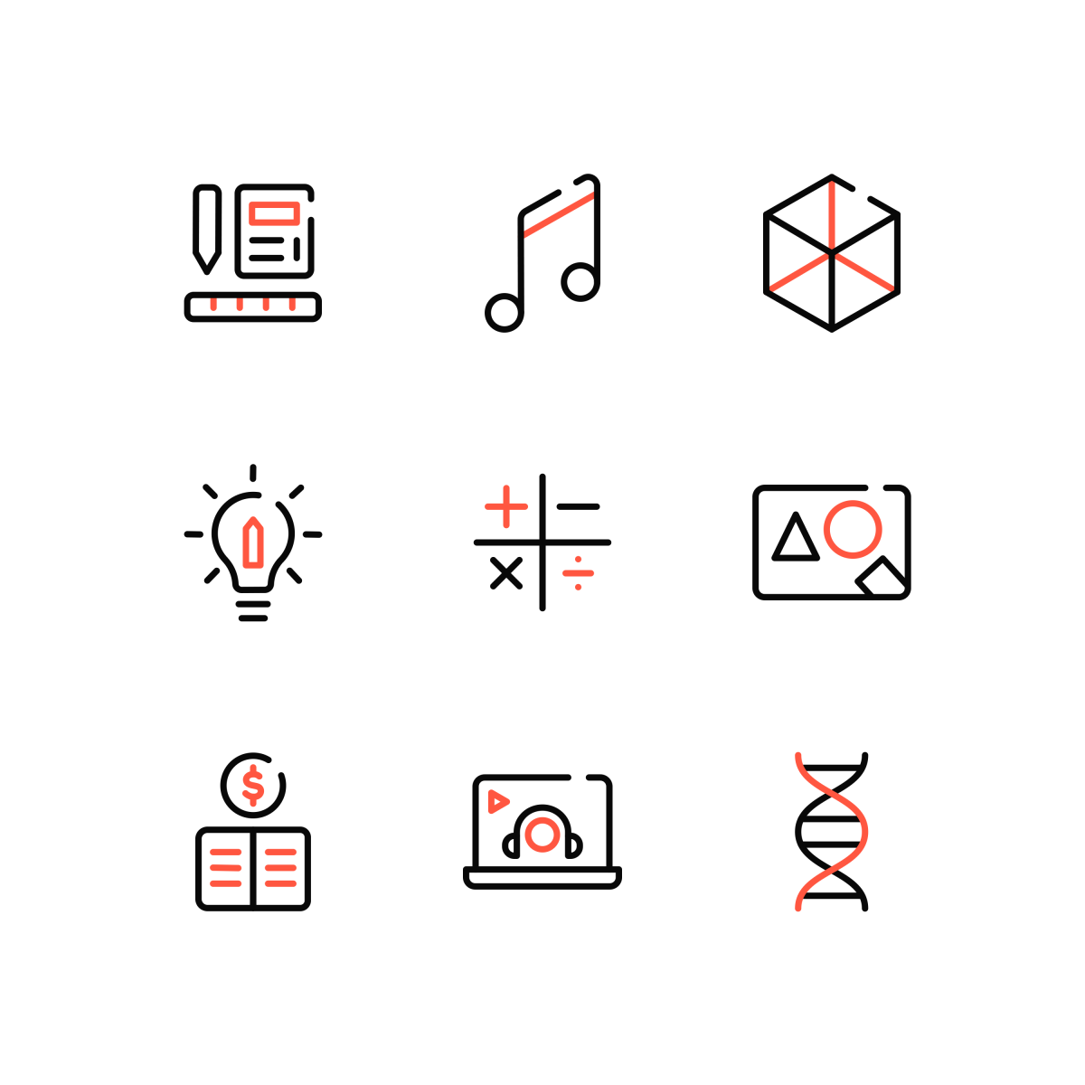 Online Education Animated Icons Set - JSON, Lottie, MP4, GIF