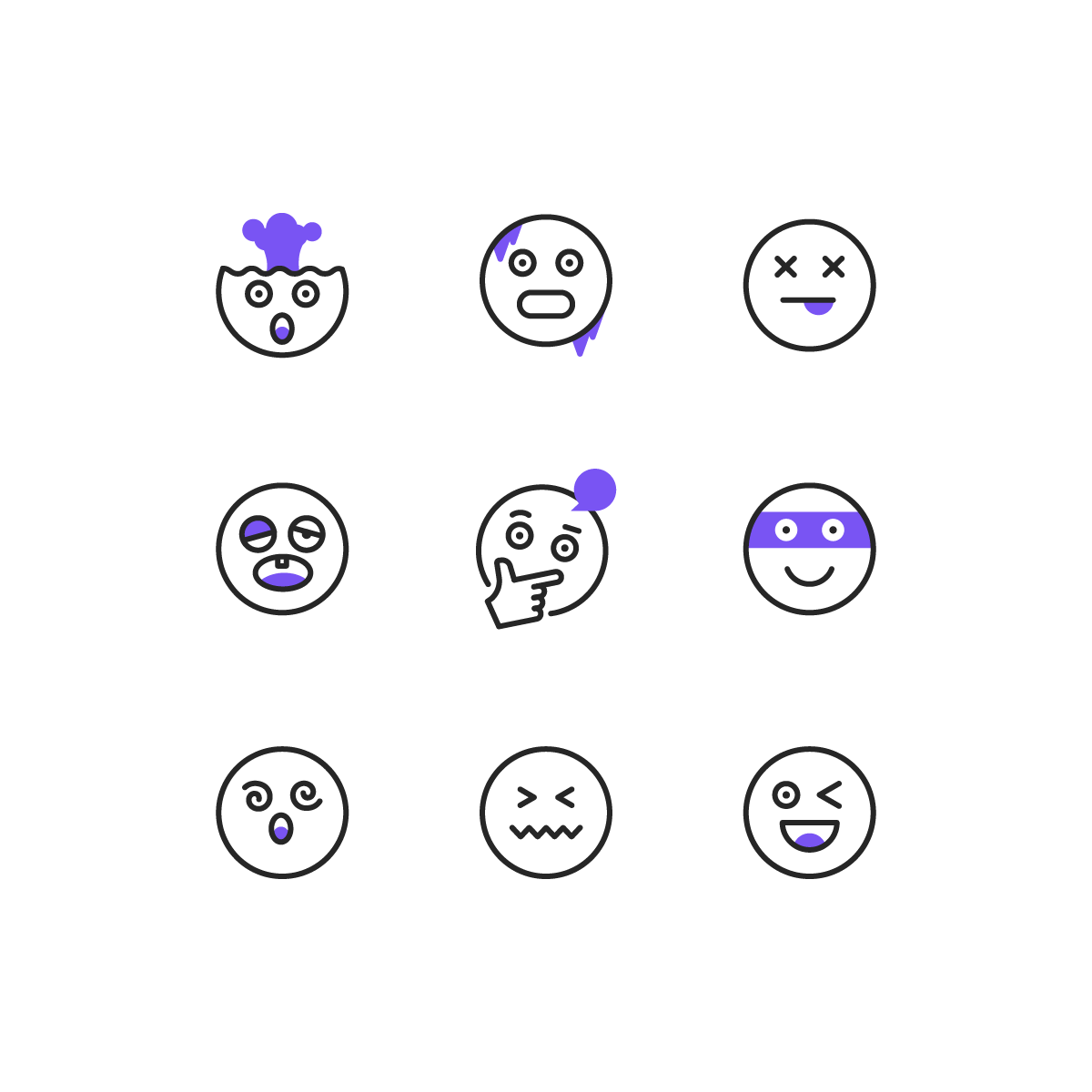 Animated Emojis Set - JSON, Lottie, MP4, GIF