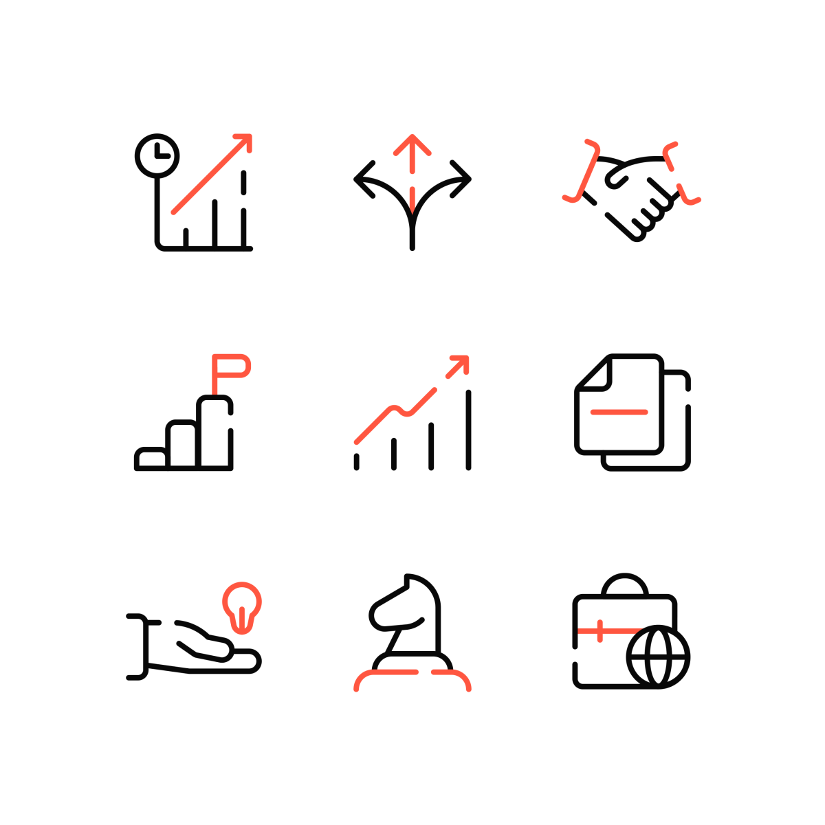 Business Animated Icons Set - JSON, Lottie, MP4, GIF
