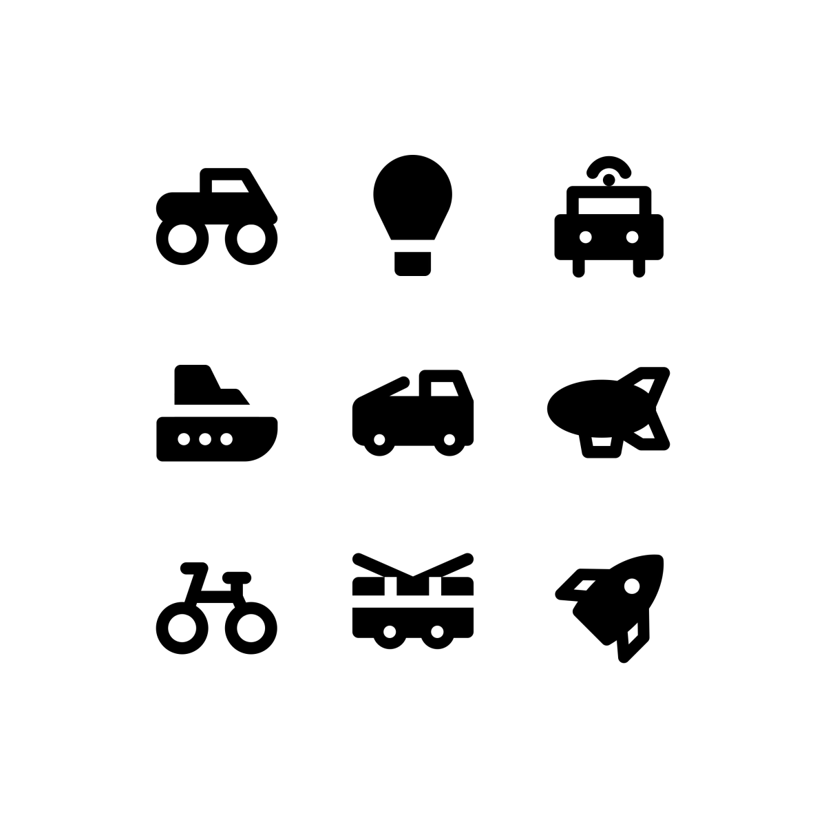 Transport Animated System Icons Set - JSON, Lottie, MP4, GIF