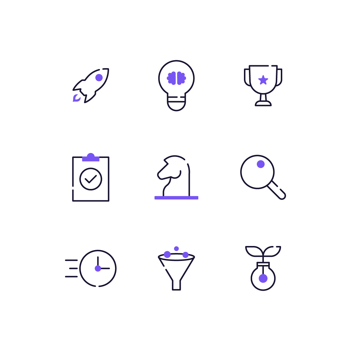 Marketing Icons Set - JSON, Lottie, MP4, GIF