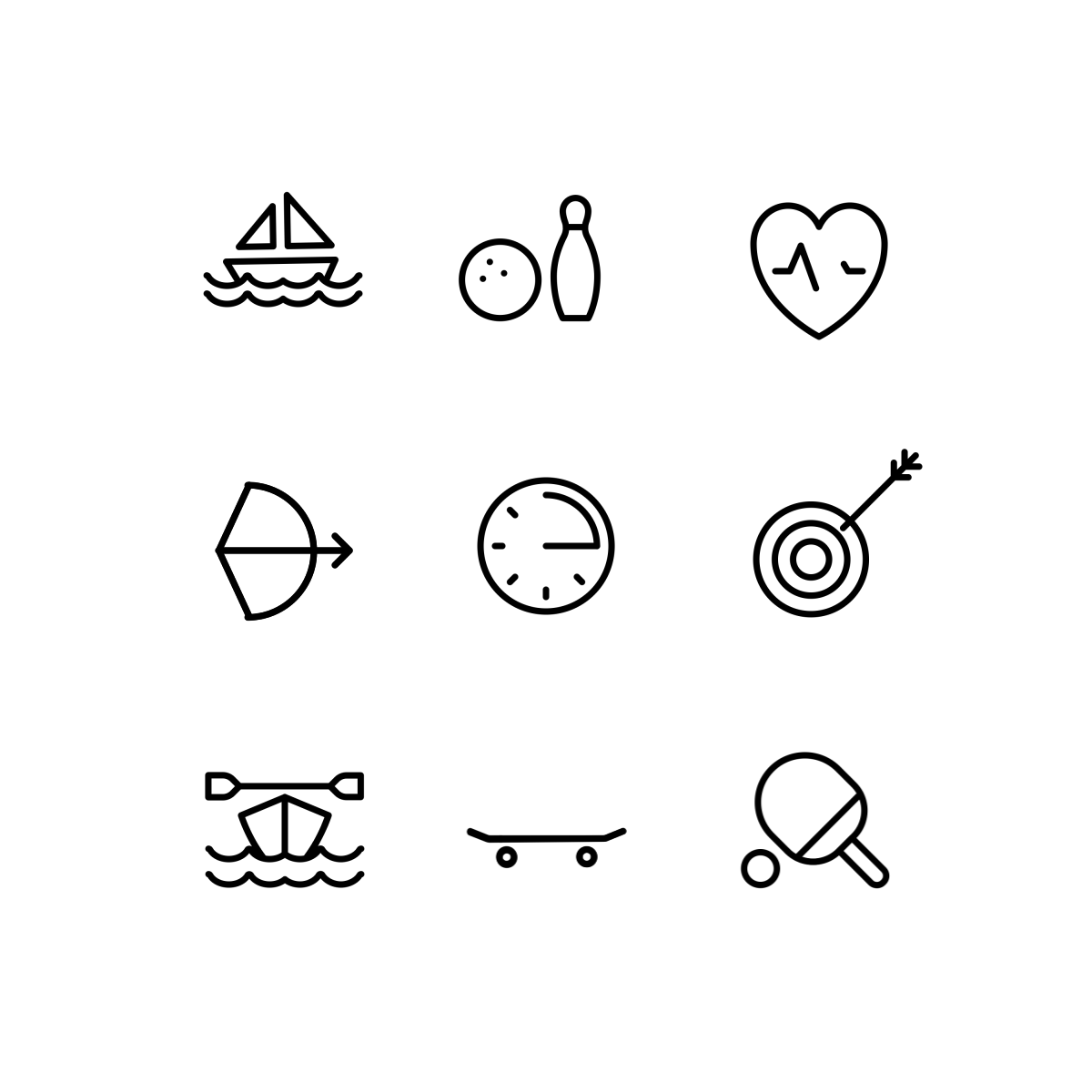 Sport Animated Icons Set - JSON, Lottie, MP4, GIF
