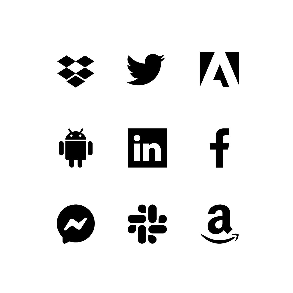 Animated Brands and Logotypes Icons Set - JSON, Lottie, MP4, GIF