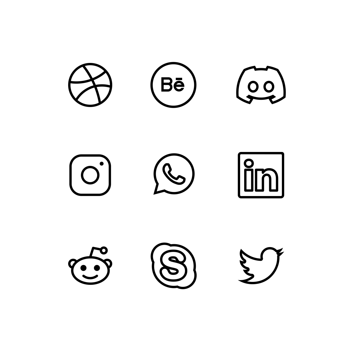 Social Media Animated Logos Set - JSON, Lottie, MP4, GIF
