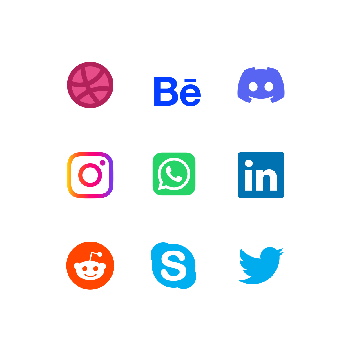 Social Media Animated Logos Set - JSON, Lottie, MP4, GIF