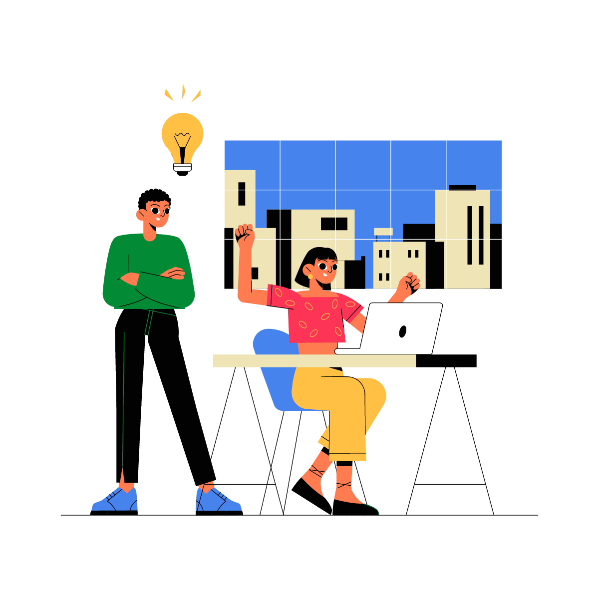 Teamwork Illustrations Set - JSON, Lottie, MP4, GIF