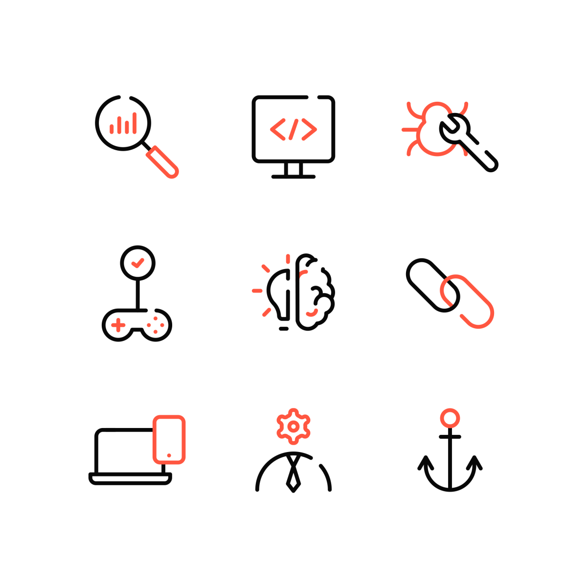 Web Development Animated Icons Set - JSON, Lottie, MP4, GIF