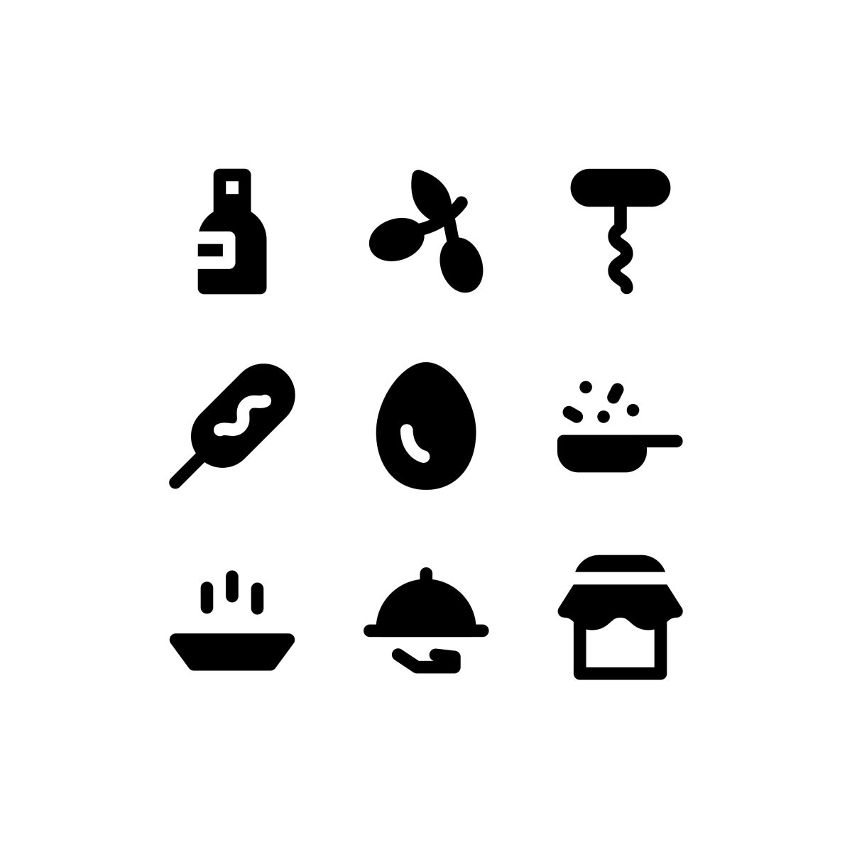 Food and Drinks System Icons Set - JSON, Lottie, MP4, GIF