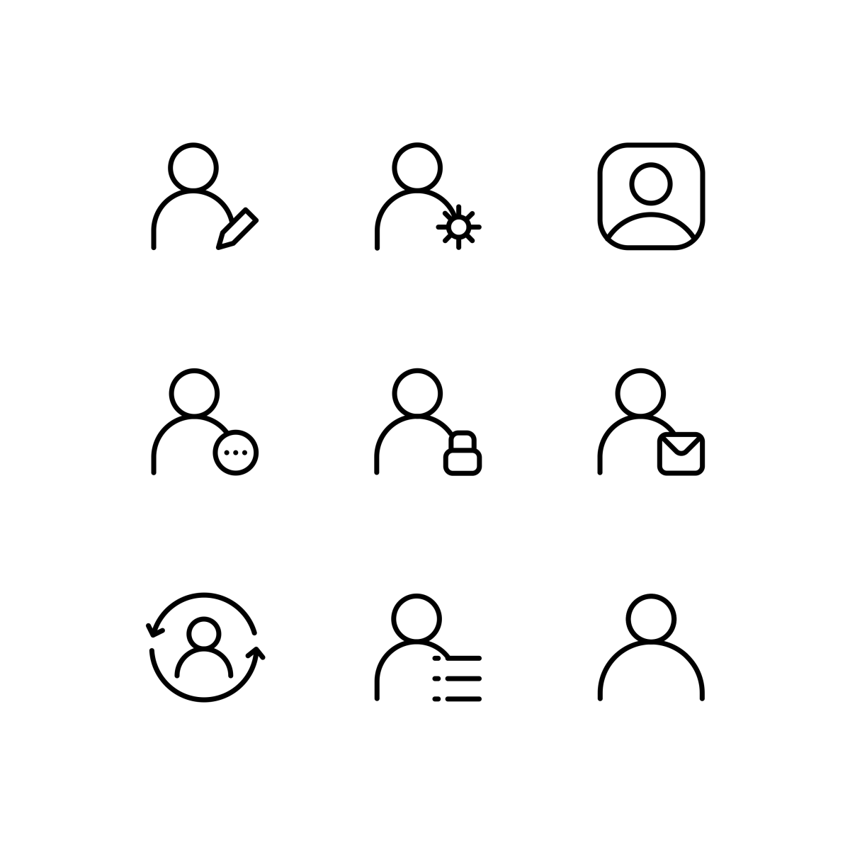 User Profile Animated Icons Set - JSON, Lottie, MP4, GIF