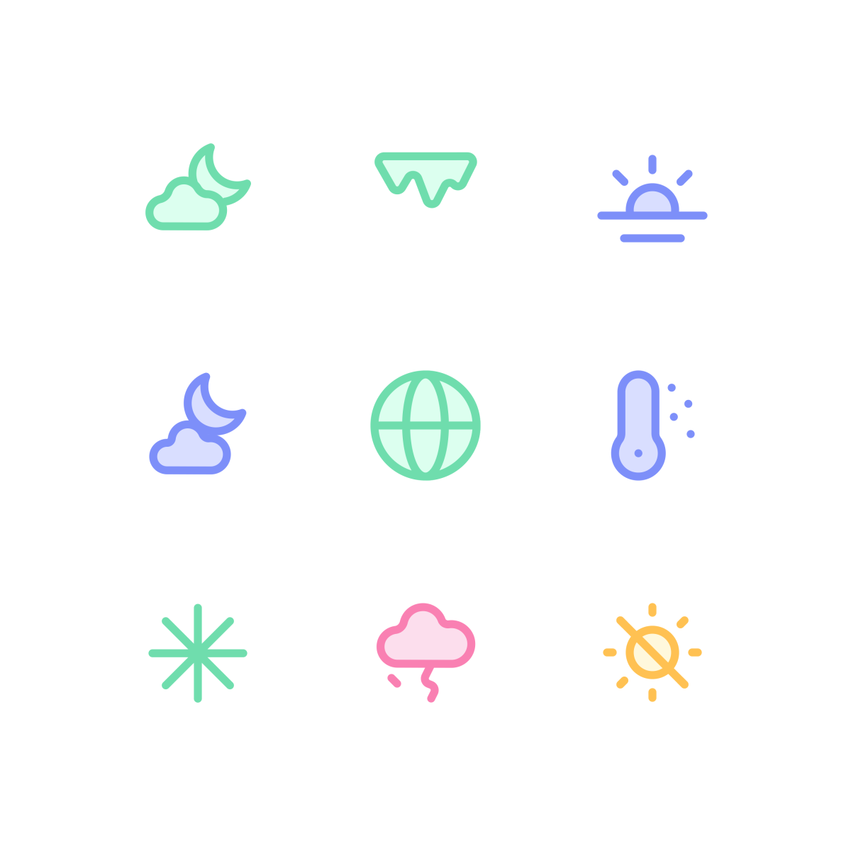Weather Animated Icons Set - JSON, Lottie, MP4, GIF