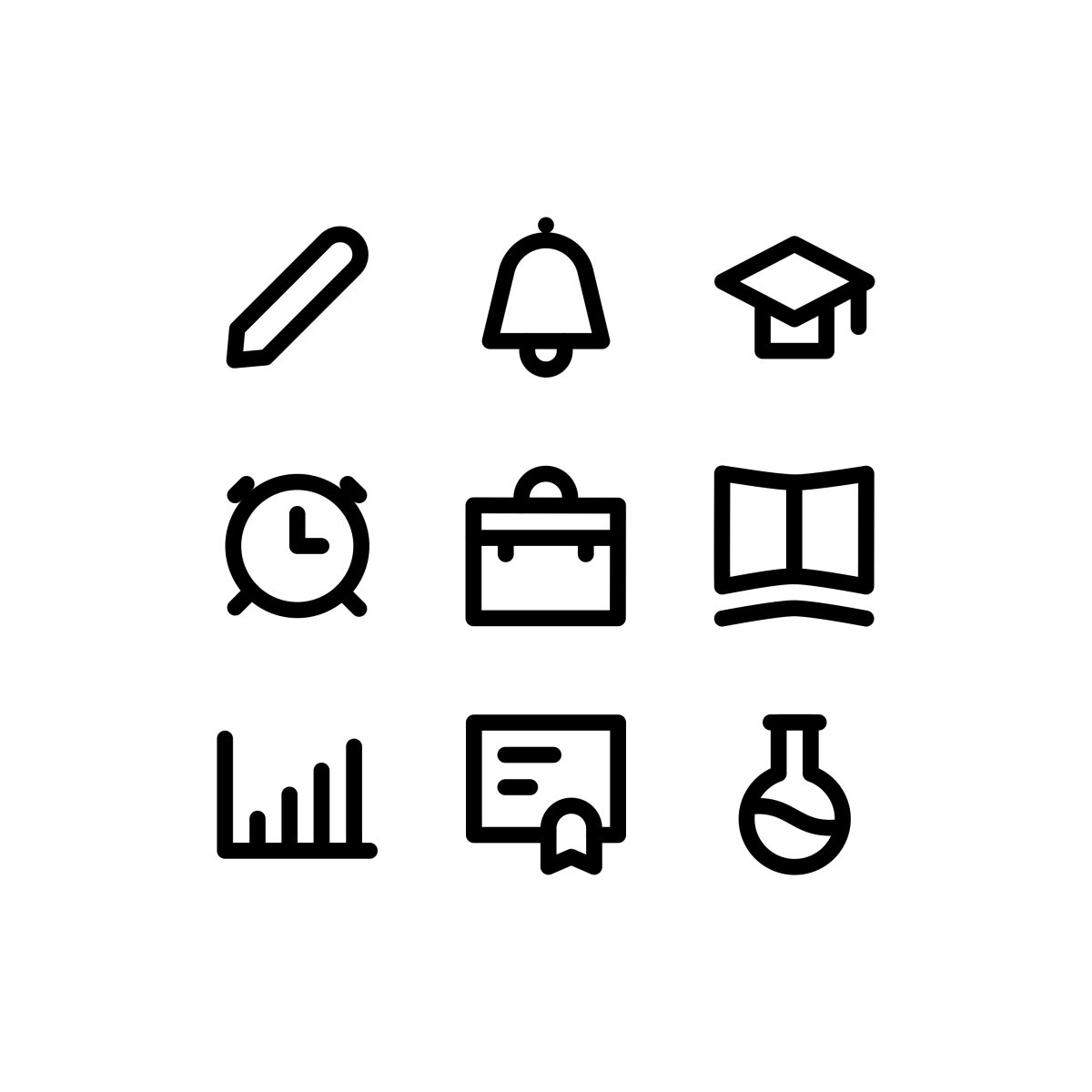Education Animated System Icons Set - JSON, Lottie, MP4, GIF