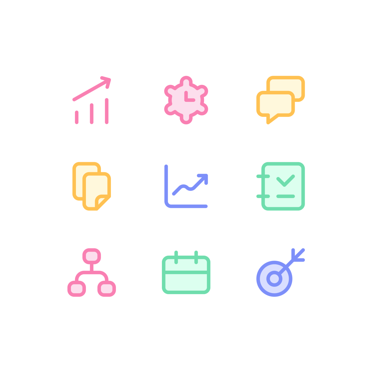 Business Animated System Icons Set - JSON, Lottie, MP4, GIF
