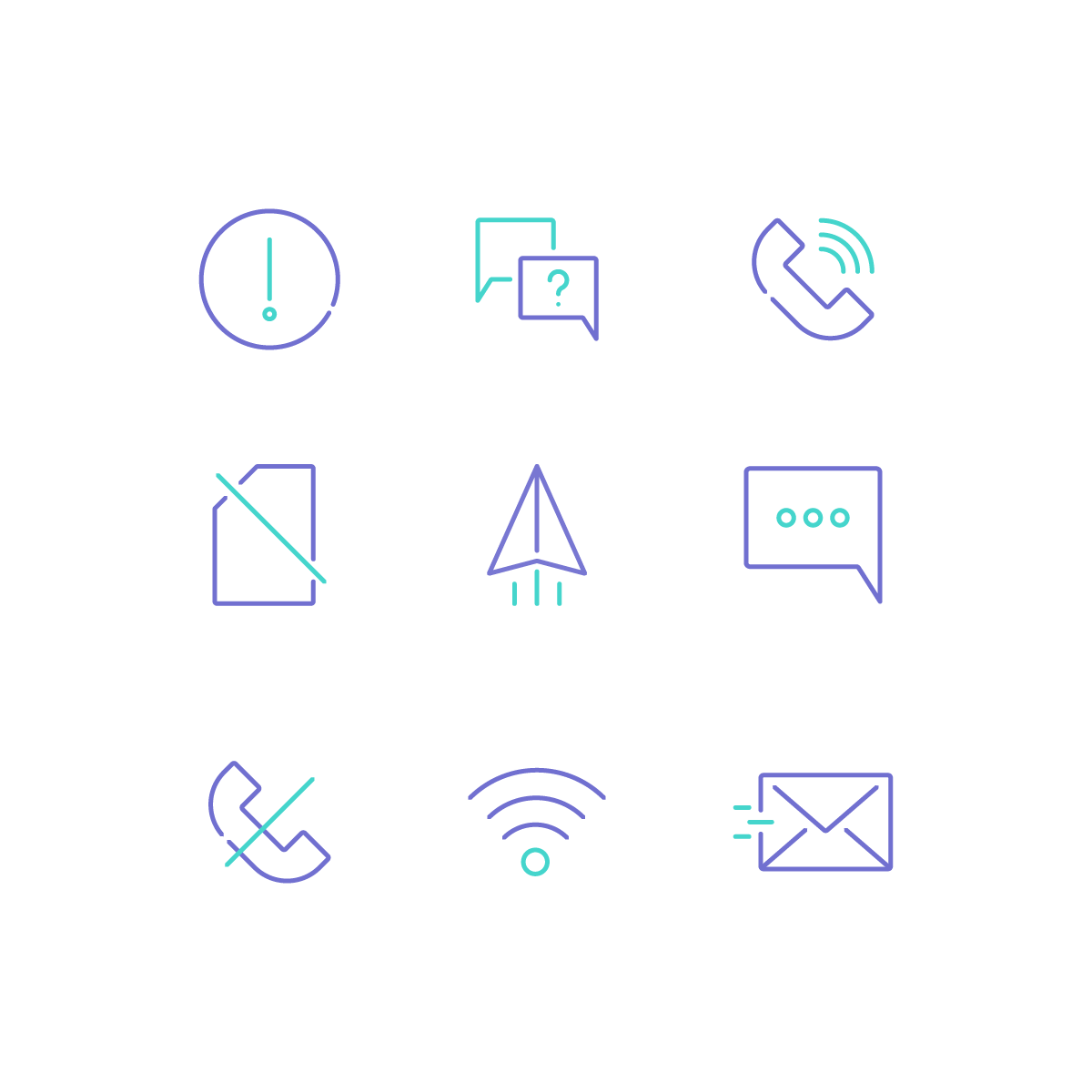 Communication Animated Icon Set Set - JSON, Lottie, MP4, GIF
