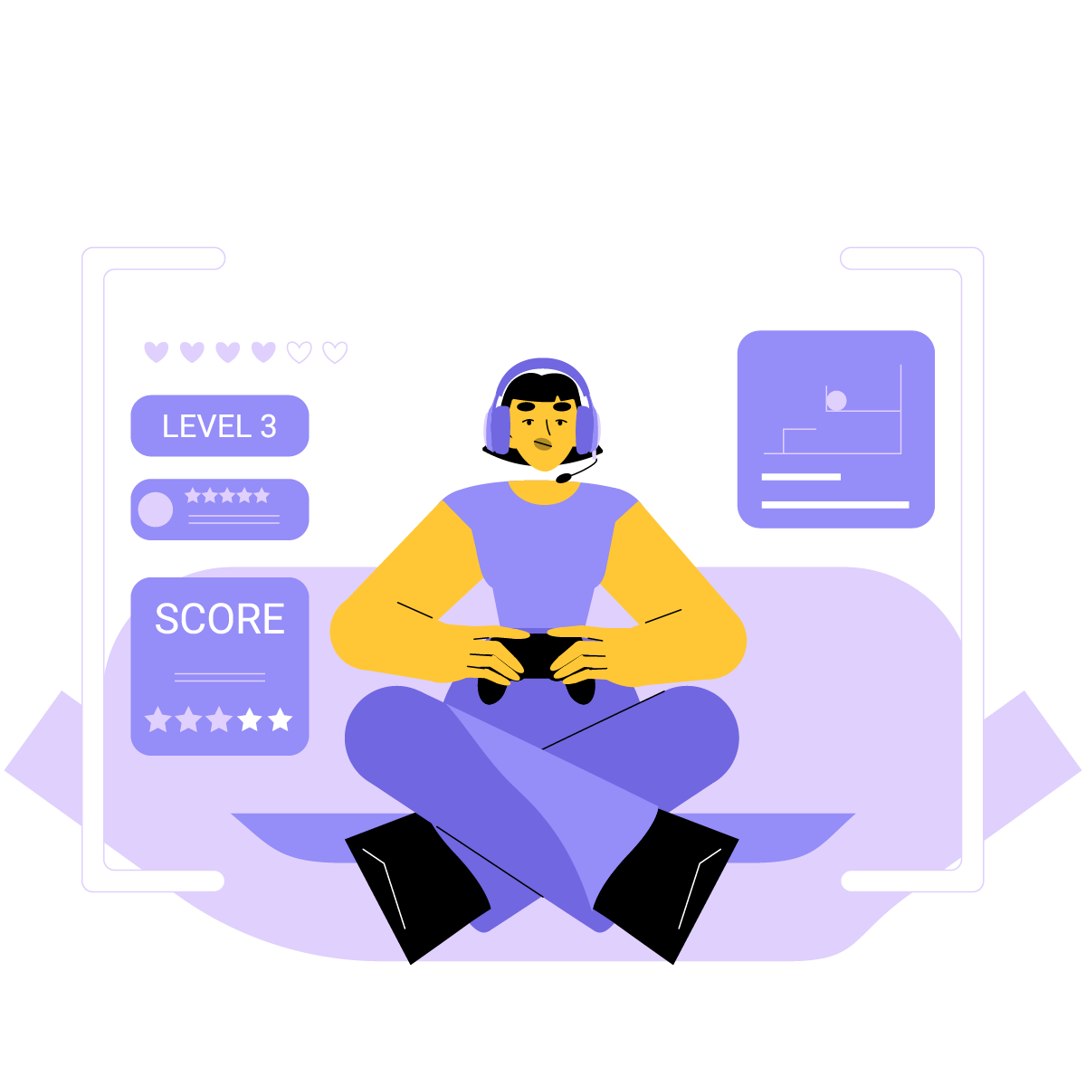 Video Game Illustrations Set - JSON, Lottie, MP4, GIF