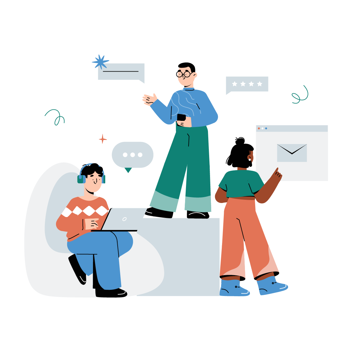 Customer Support Animations Set - JSON, Lottie, MP4, GIF