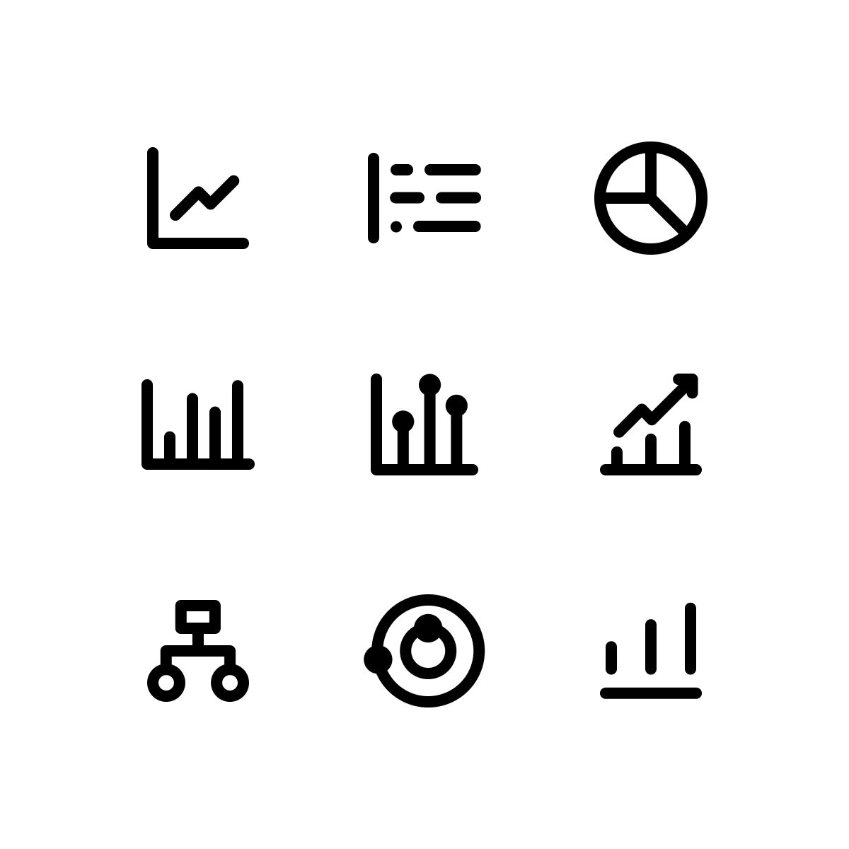 Statistics Animated Icons Set - JSON, Lottie, MP4, GIF