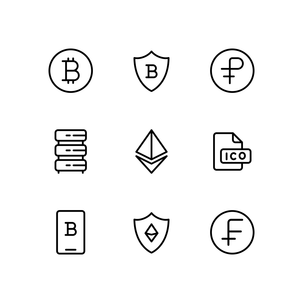 Blockchain Icon Pack Set - JSON, Lottie, MP4, GIF