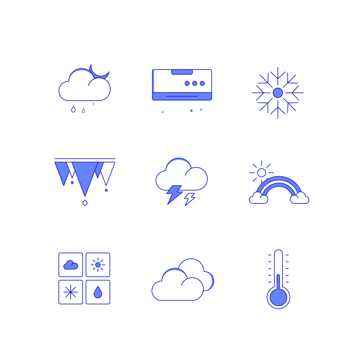 Weather Icons Set - JSON, Lottie, MP4, GIF