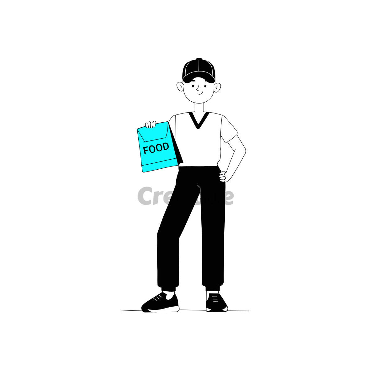 Download Food Delivery Man animation in Lottie JSON