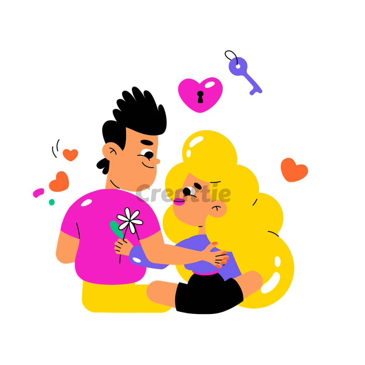 Download Romantic Embrace animation in Lottie JSON