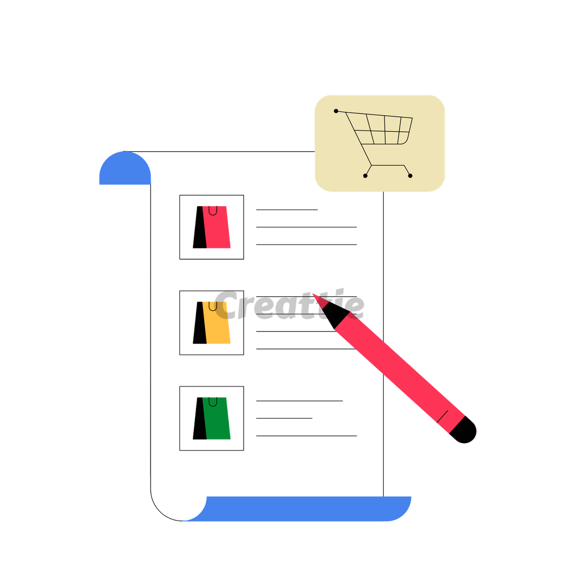 Download Shopping List animation in Lottie JSON