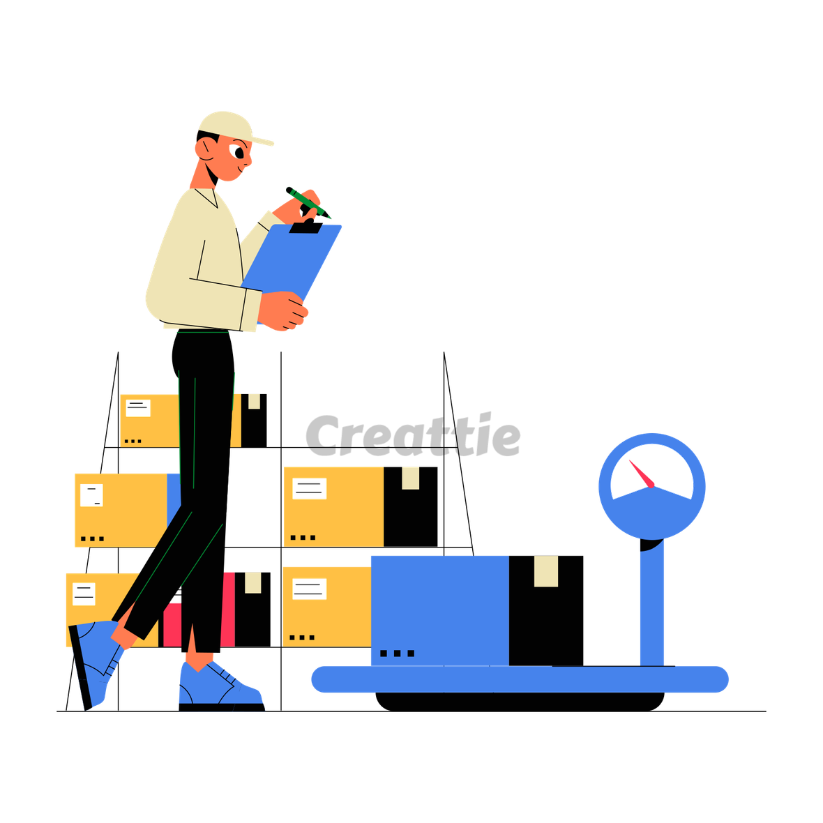 Download Warehouse Worker animation in Lottie JSON