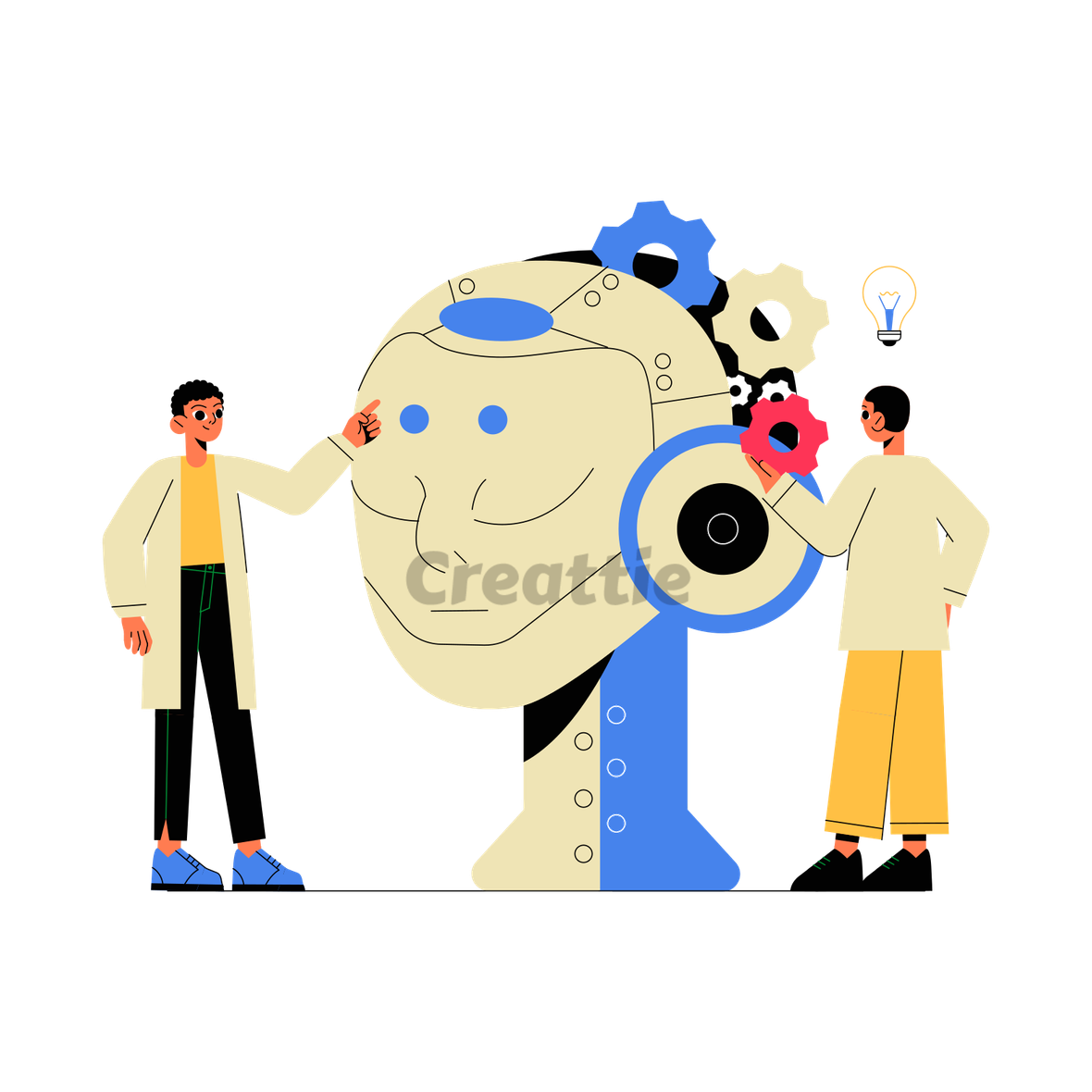 Download Artificial Intelligence Construction animation in Lottie JSON