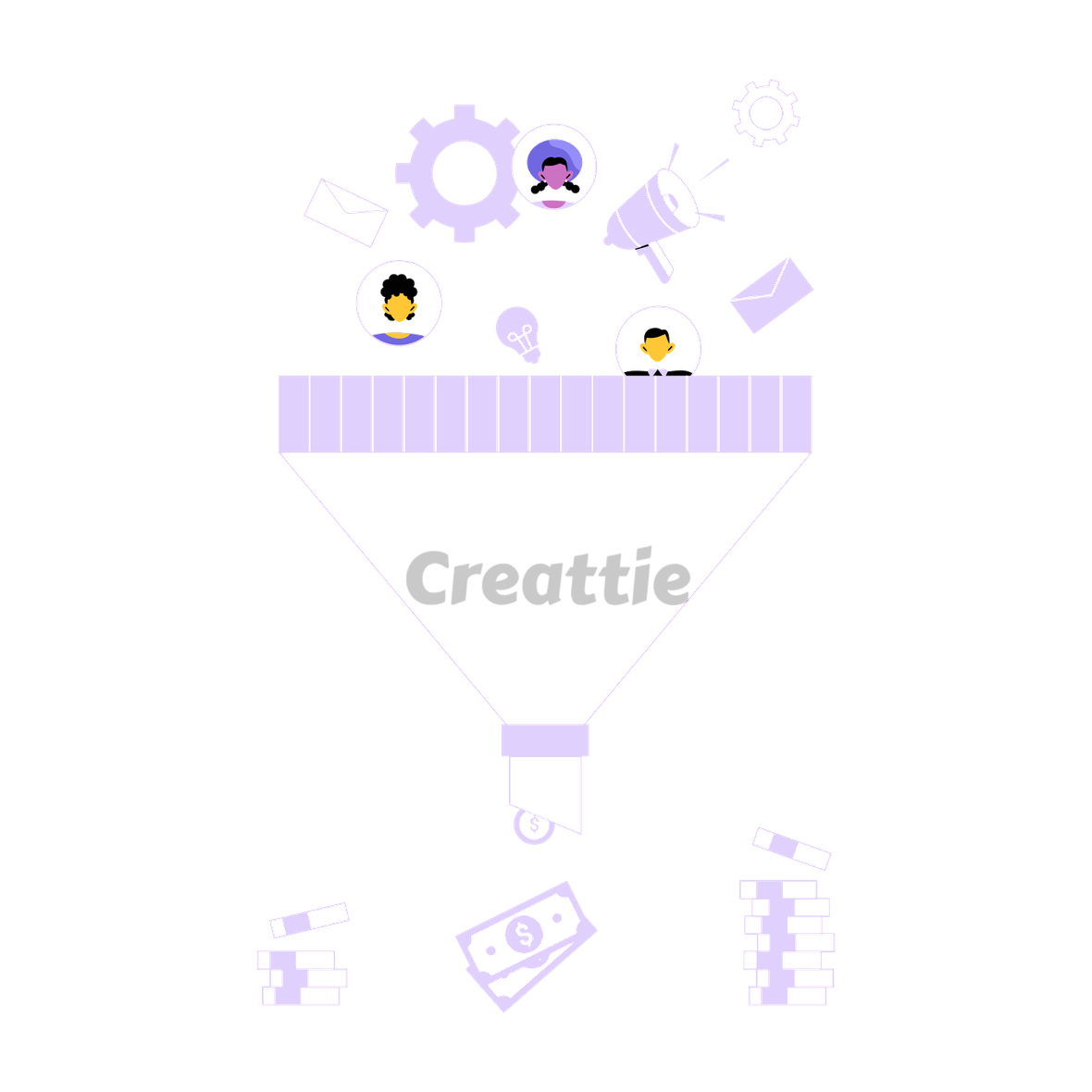 Download Marketing Funnel animation in Lottie JSON