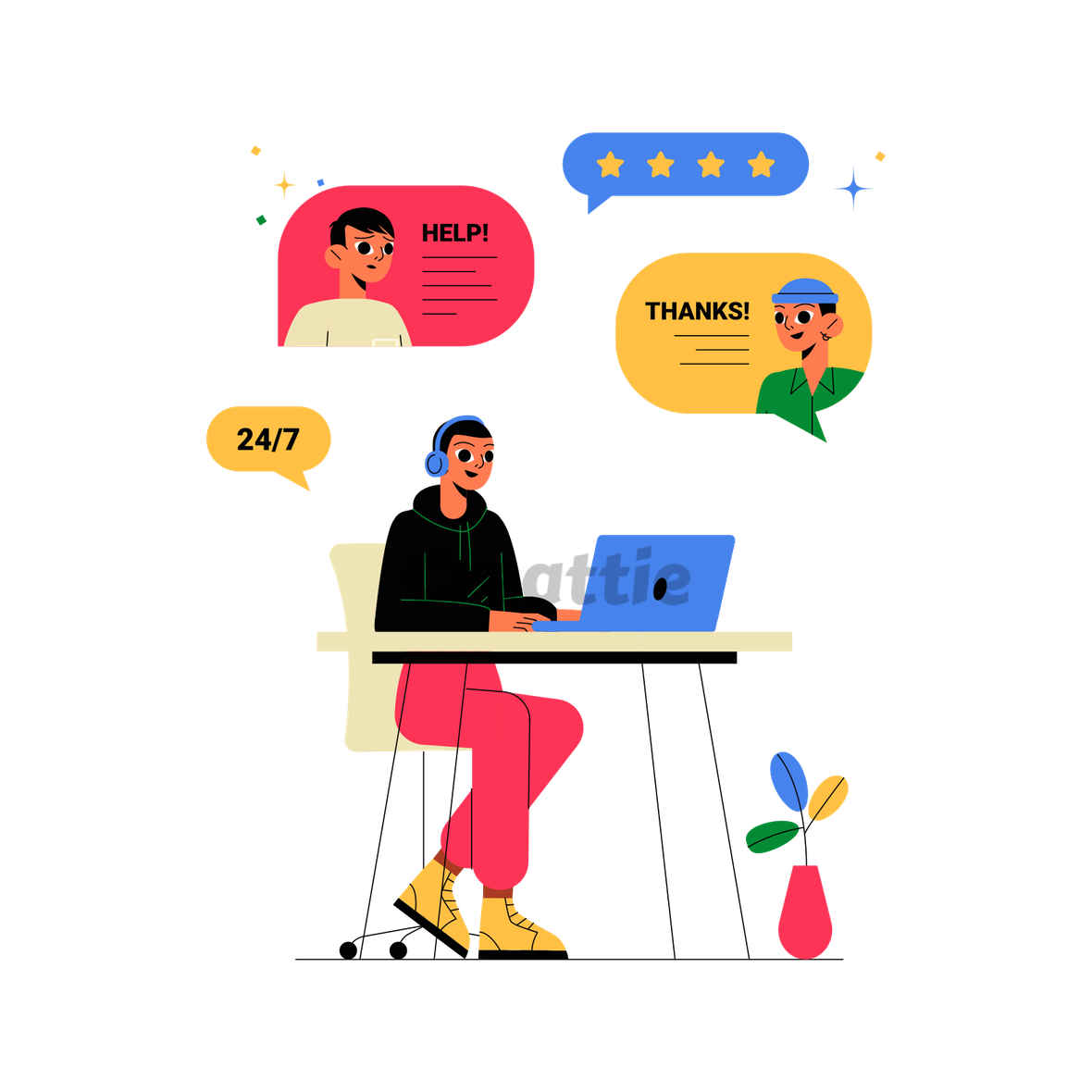 Download Customer Support animation in Lottie JSON