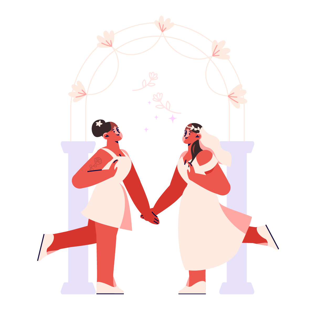 Download Women Getting Married animation in Lottie JSON