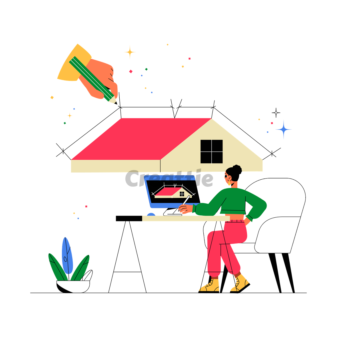 Download 3D House Design animation in Lottie JSON