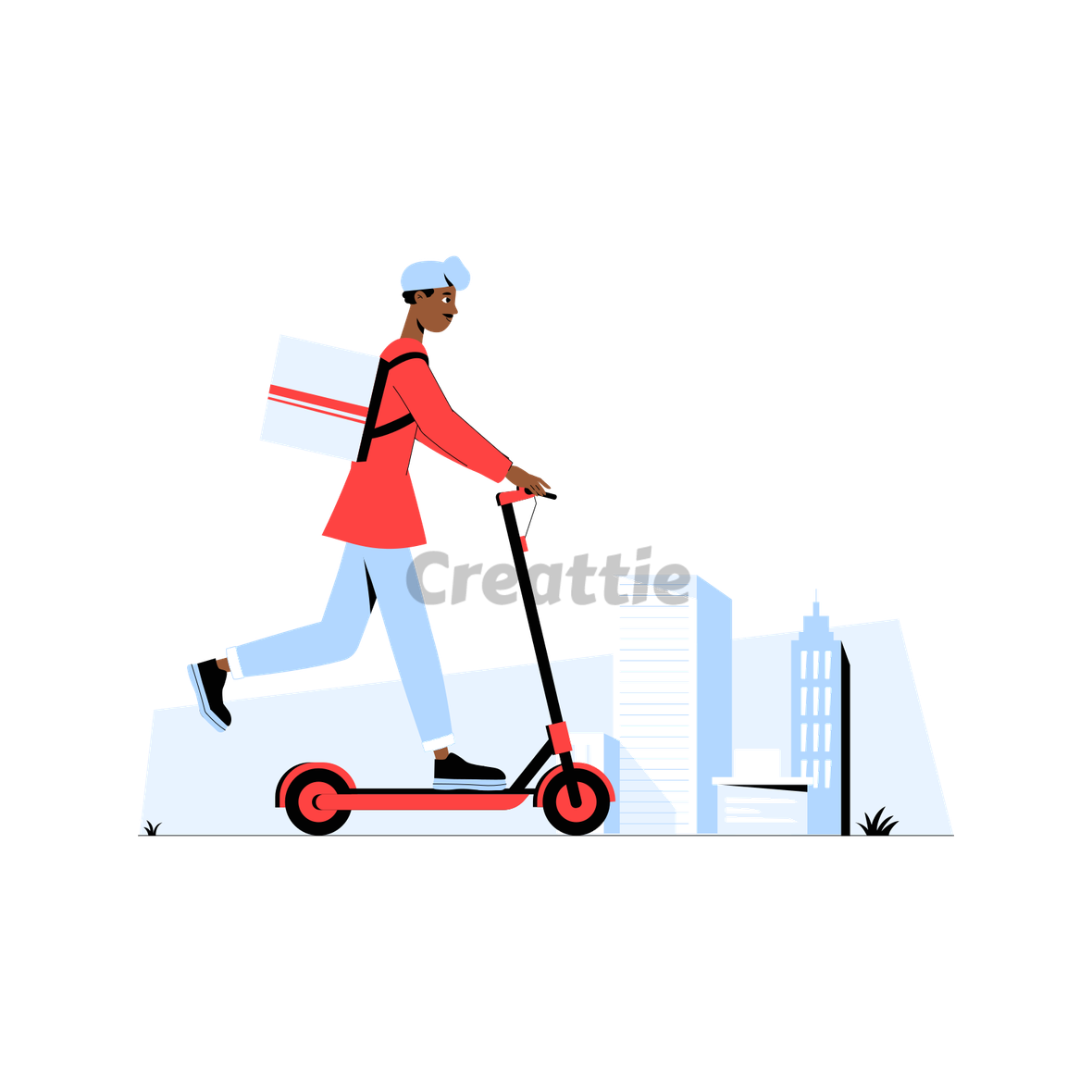 Download Scooter Delivery animation in Lottie JSON