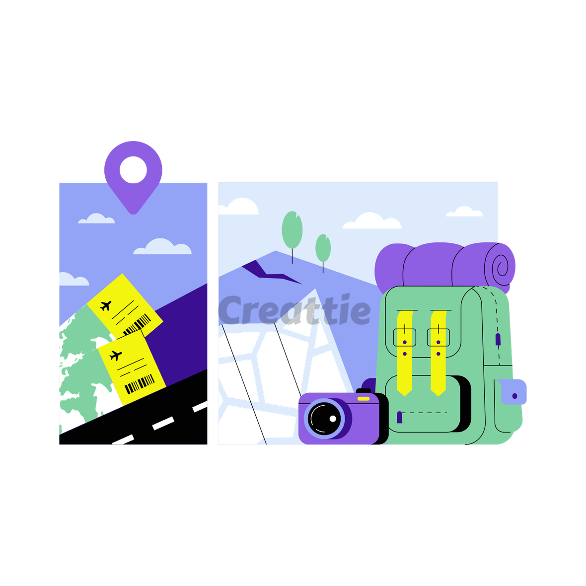 Download Adventure Travel animation in Lottie JSON