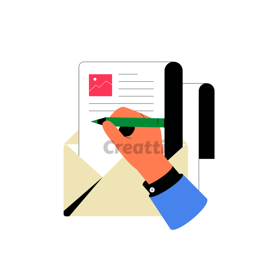 Download Email Writing animation in Lottie JSON
