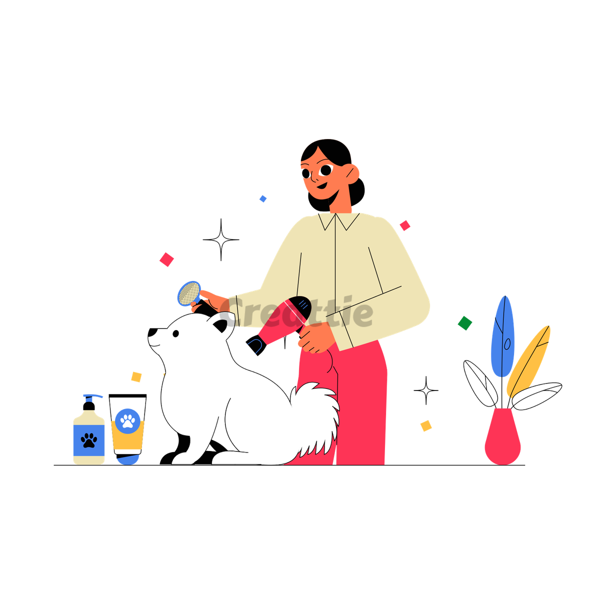 Download Pet Groomer animation in Lottie JSON