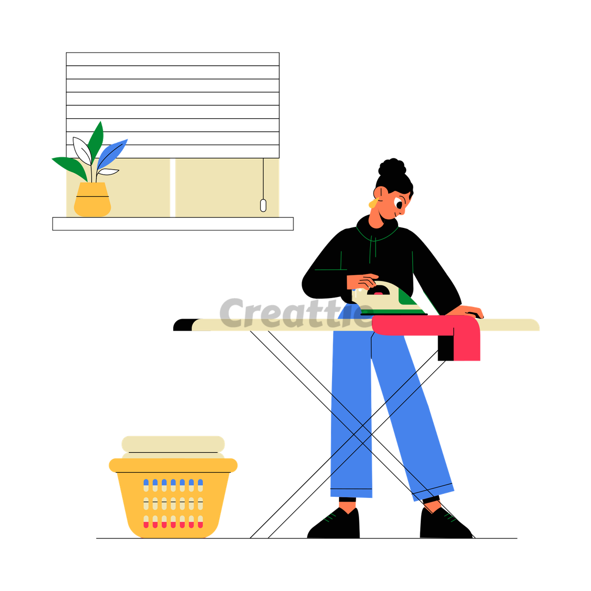 Download Ironing animation in Lottie JSON