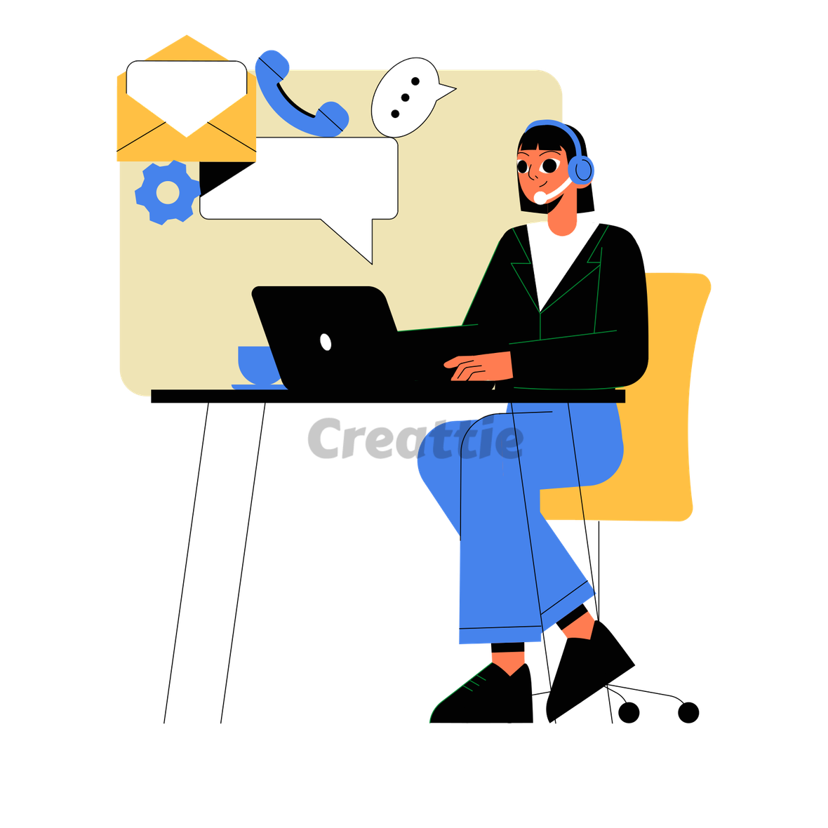 Download Customer Support Administrator animation in Lottie JSON