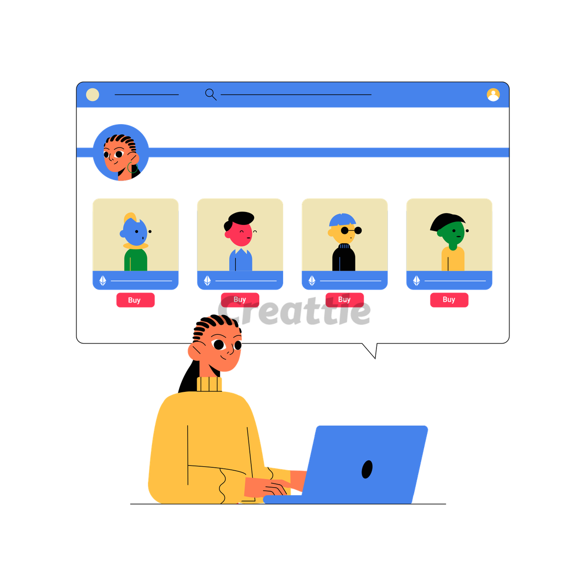 Download NFT Marketplace animation in Lottie JSON