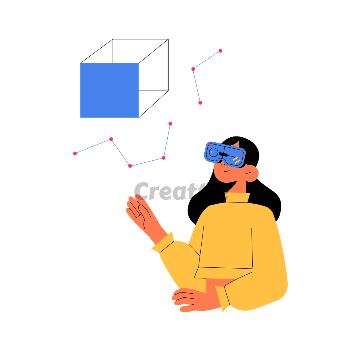 Download Virtual Reality Math Explorer animation in Lottie JSON