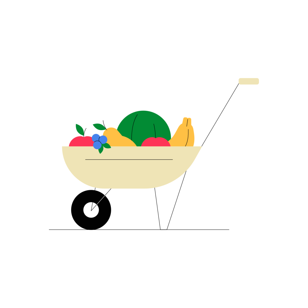 Download Fruit Wheelbarrow animation in Lottie JSON