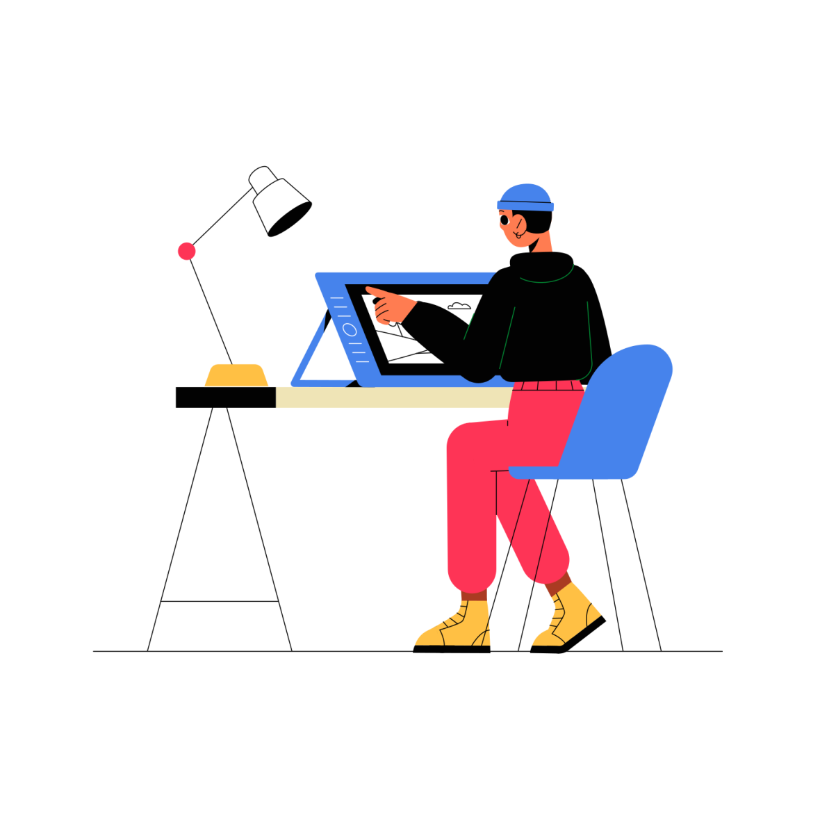 Download Digital Illustrator animation in Lottie JSON