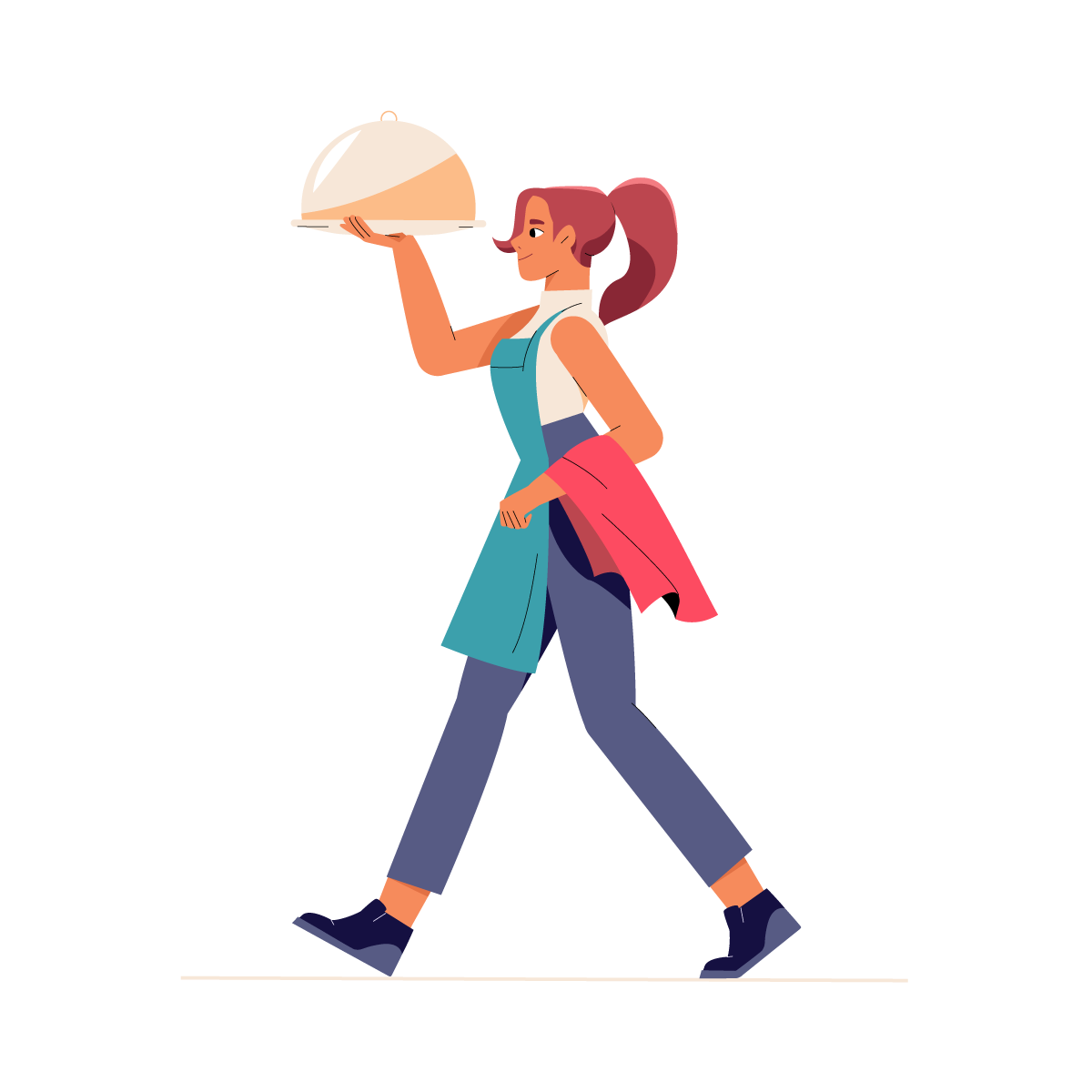 Download Waitress animation in Lottie JSON