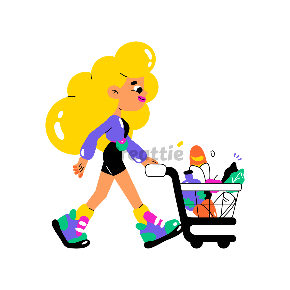 Download Market Walk animation in Lottie JSON