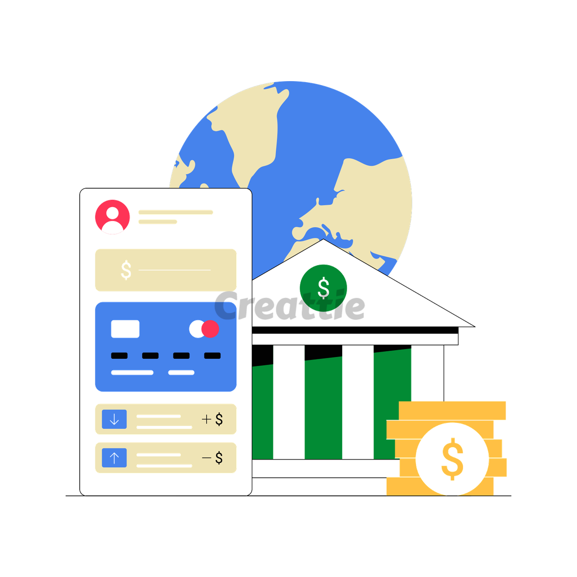 Download Institutional Bank animation in Lottie JSON