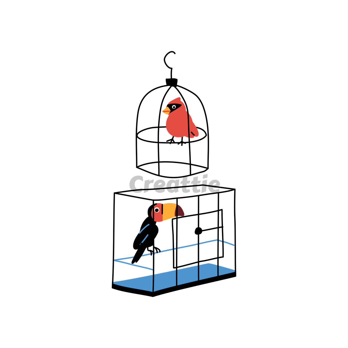 Download Caged Birds animation in Lottie JSON