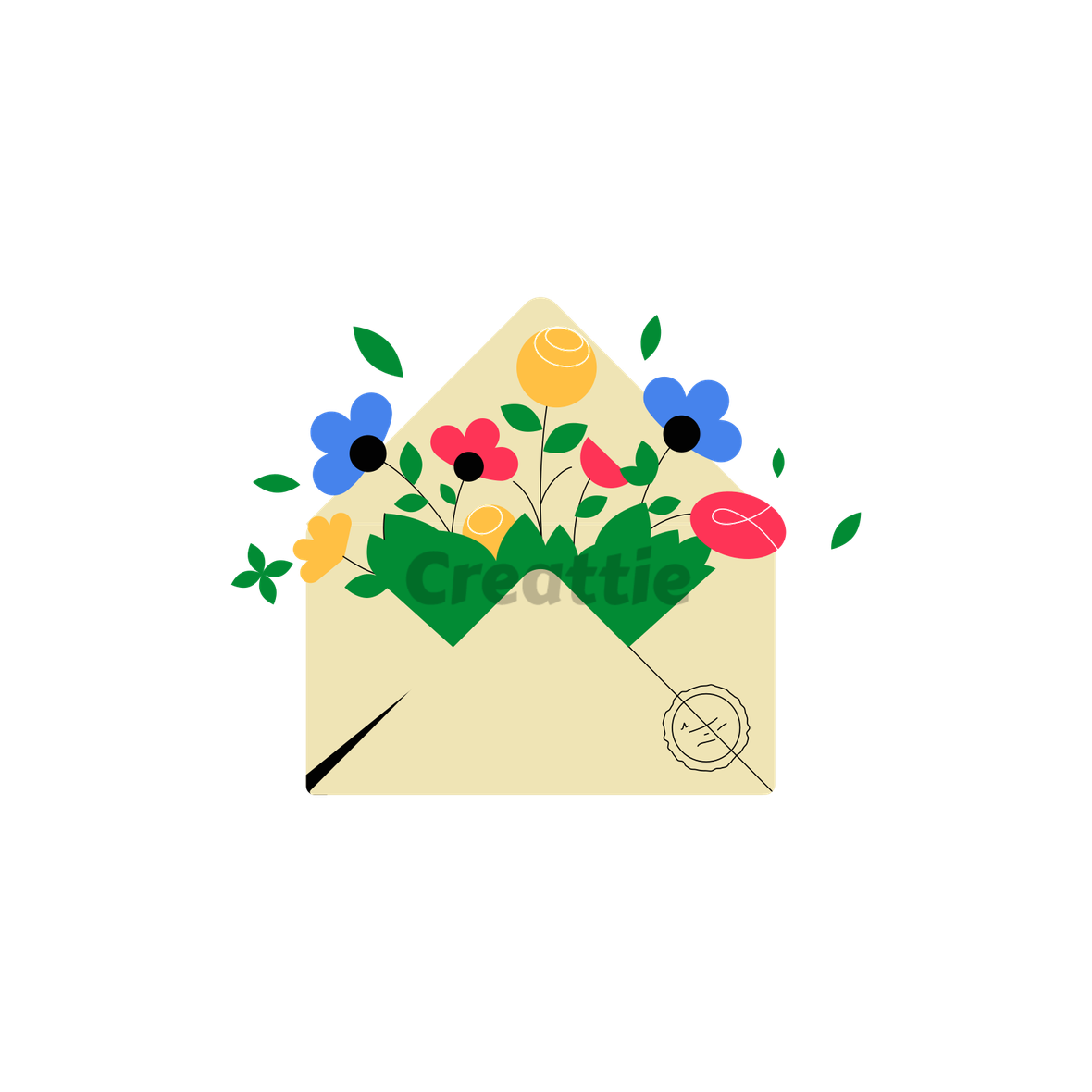 Download Flowers in Envelope animation in Lottie JSON
