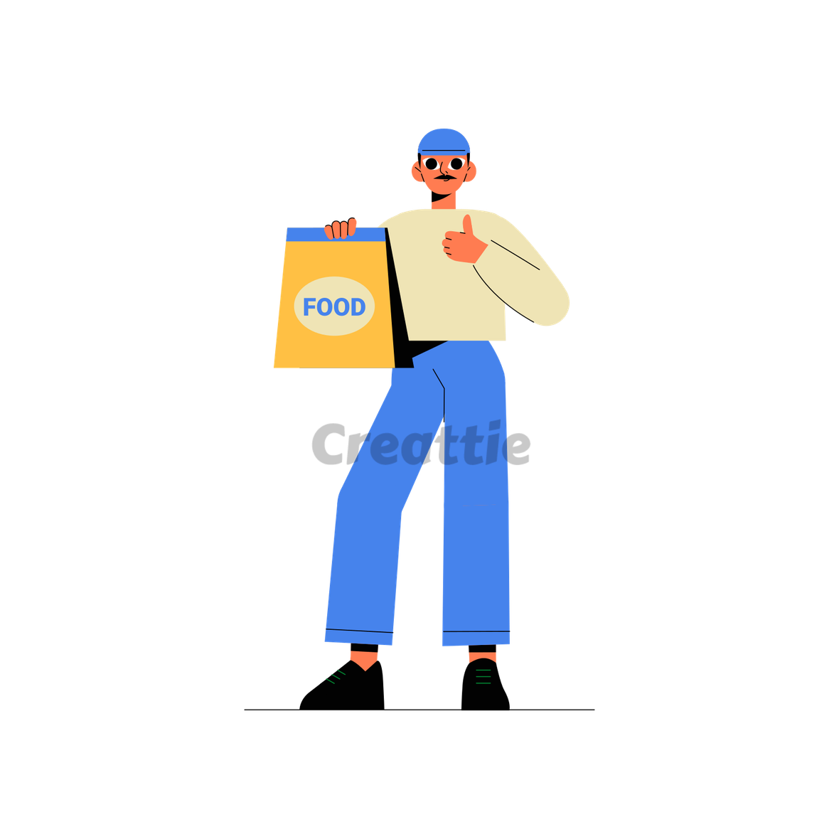 Download Food Delivery Man animation in Lottie JSON